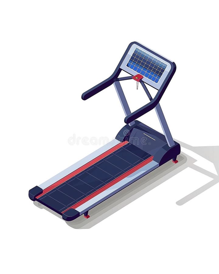 Isometric Illustration of Solar-Powered Treadmill with Adjustable ...