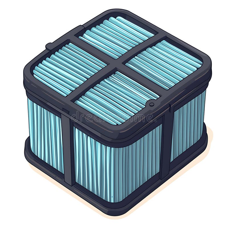Isometric Illustration of a Square Air Filter Stock Illustration ...