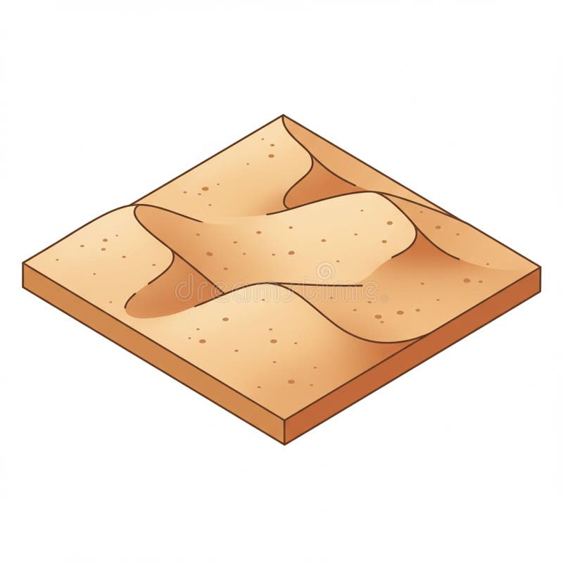 Isometric Illustration of a Square Piece of Terrain with Sand Dunes ...