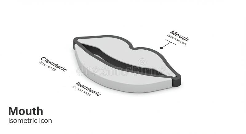 Isometric Illustration of a Stylized Mouth Icon. the Image Features a ...