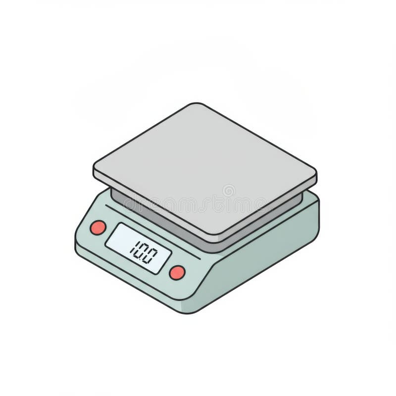 Isometric Illustration of a Teal Digital Weighing Scale Stock ...
