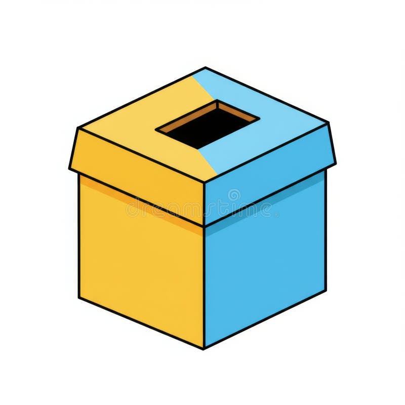 Isometric Illustration of a Two Tone Yellow and Blue Box Stock ...