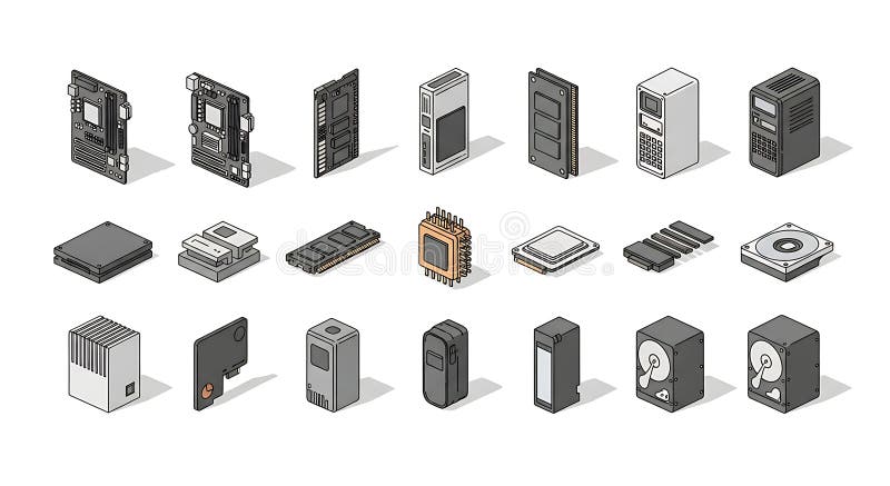 Drive Motherboard Circuit Case Tower System Cpu Stock Illustrations ...