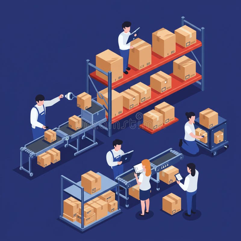 Male Warehouse Workers Stock Illustrations – 484 Male Warehouse Workers ...