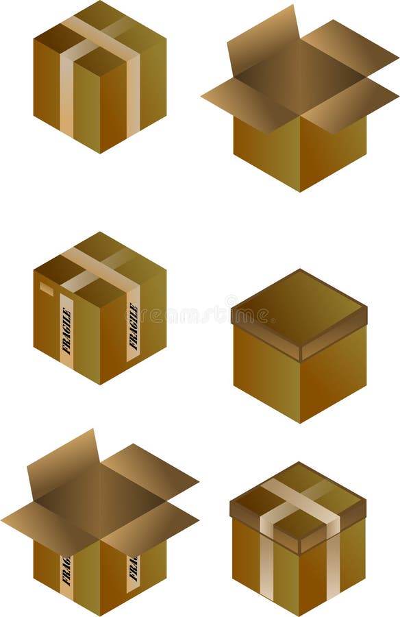 Isometric Image of Different Boxes Stock Vector - Illustration of ...