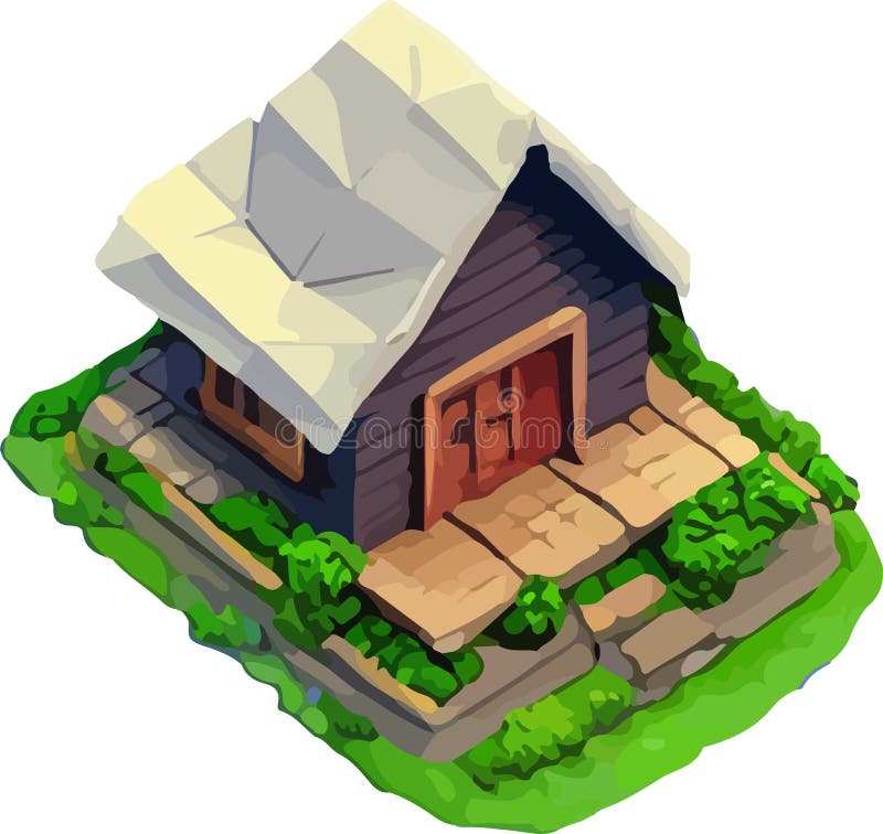 Isometric Image of a Private House. Low Poly Style Stock Vector ...