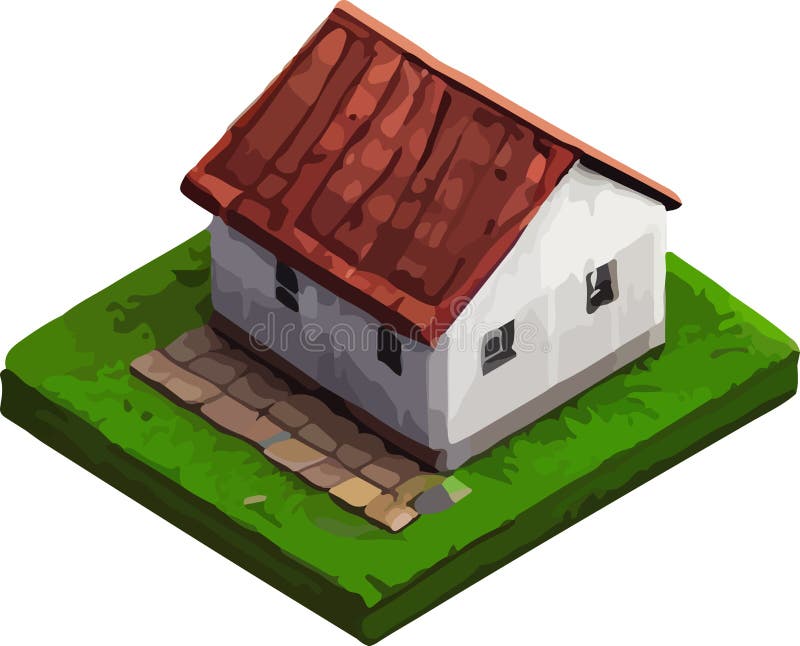 Isometric Image of a Private House. Low Poly Style Stock Vector ...