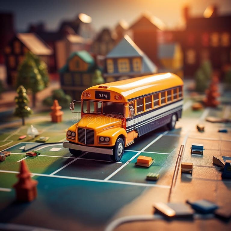 Isometric Image of a School Bus Stock Illustration - Illustration of ...