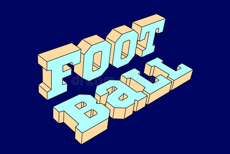 Isometric Image of the Word Football, on a Blue Background Stock ...