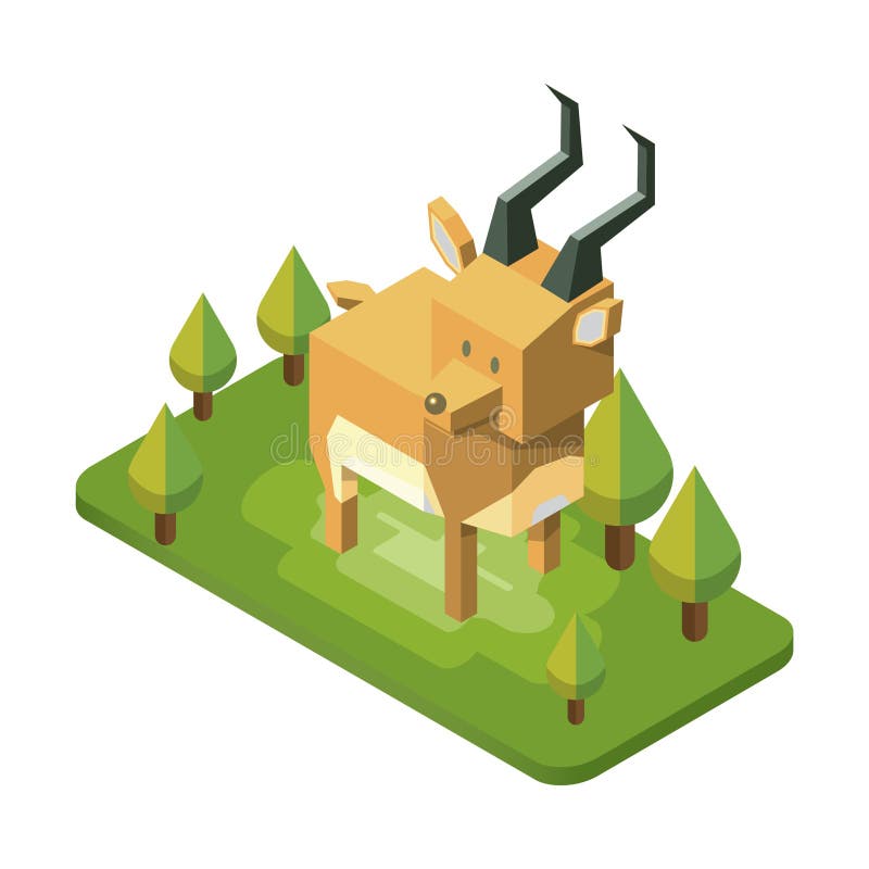 Isometric Impala. Vector Illustration Decorative Design Stock Vector ...