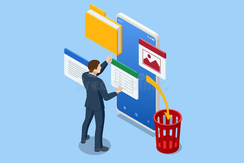 Isometric Inbox Organisation and Clean-up, Spam Email Envelopes with ... Isometric Inbox Organisation and Clean-up, Spam Email Envelopes with ...