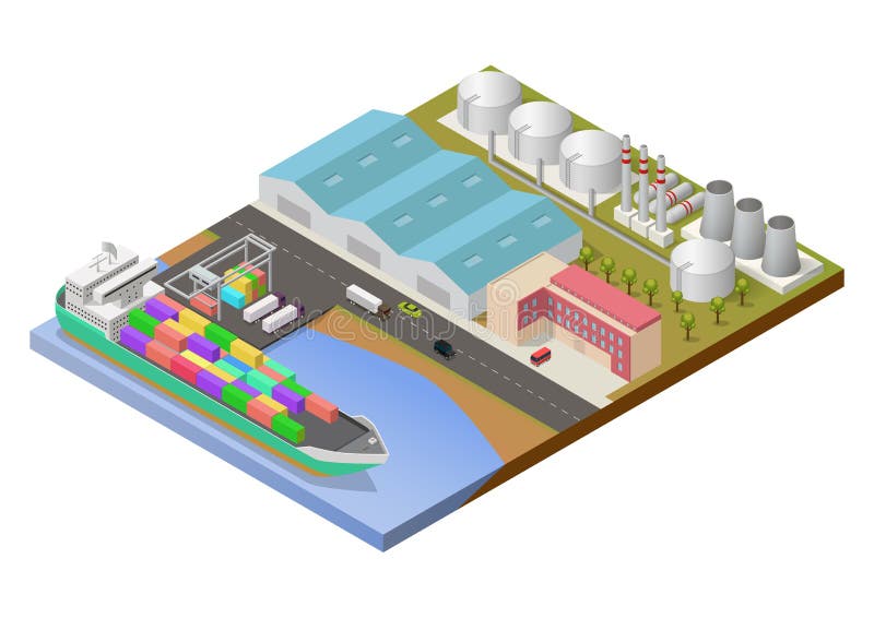 Isometric Industrial Area Stock Illustrations – 697 Isometric ...