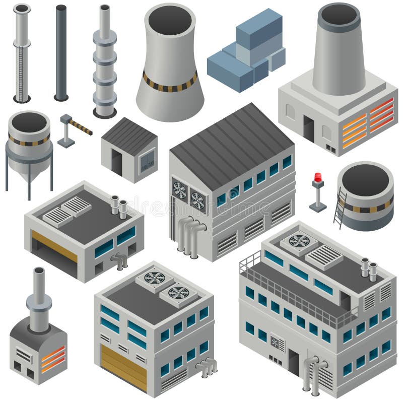 Isometric Industrial Area Stock Illustrations – 697 Isometric ...