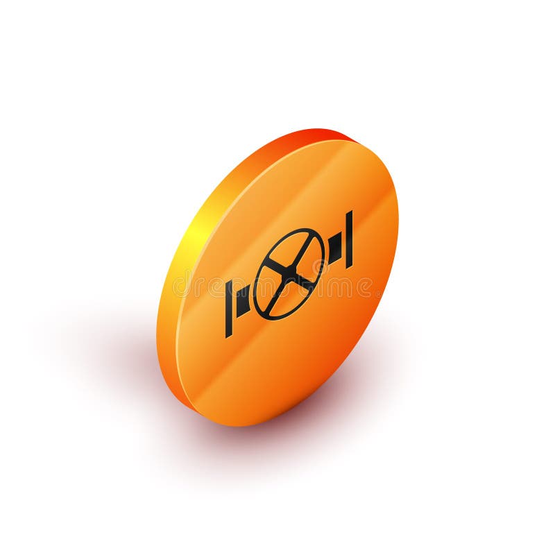 Isometric Industry Metallic Pipe and Valve Icon Isolated on White ...