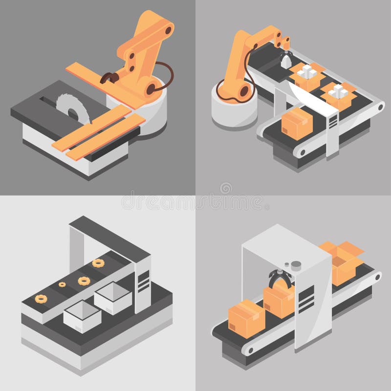 Isometric Industry Production, Icon Stock Vector - Illustration of ...