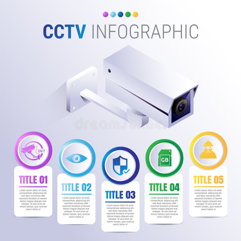 Isometric, Infographic CCTV Camera Stock Vector - Illustration of ...