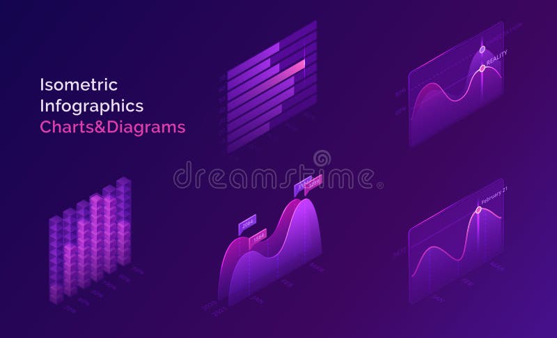 Isometric Infographic Charts and Diagrams Stock Vector - Illustration ...