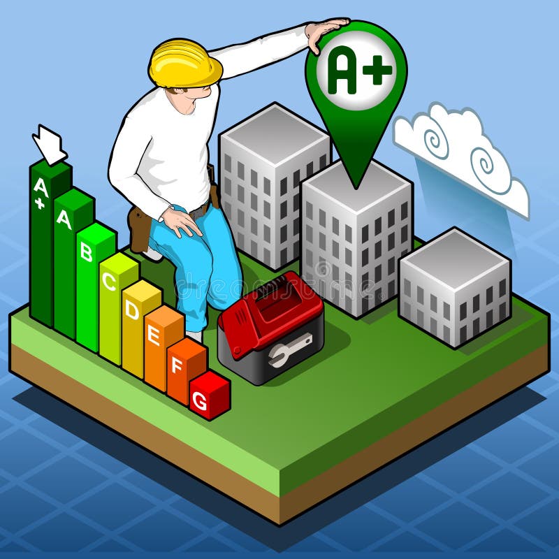 Isometric Infographic Energy Performance Certification Stock Vector ...