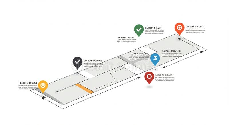 An Isometric Infographic Showcasing a Process Flow with Four Distinct ...