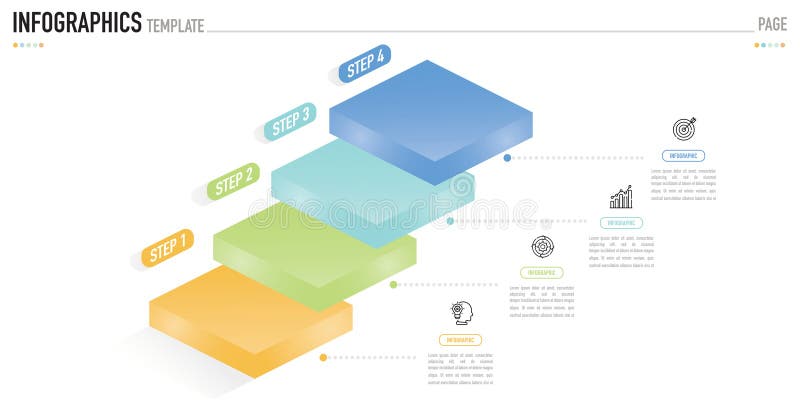 Rectangular Isometric Infographic for Business Presentation Stock ...