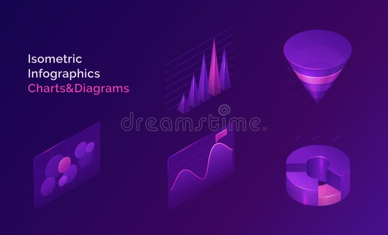 Isometric Infographics Charts and Diagrams Set Stock Vector ...