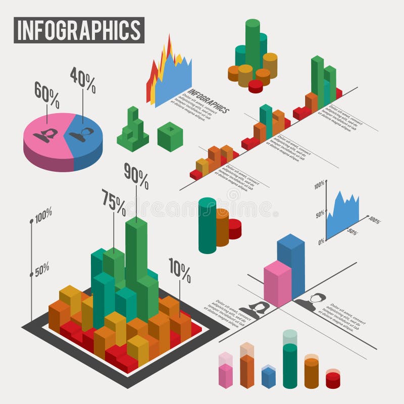 Isometric Infographics Elements Stock Vector - Illustration of cube ...