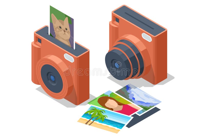 Isometric Instant Camera. Mini Instant Film Camera Stock Illustration ...