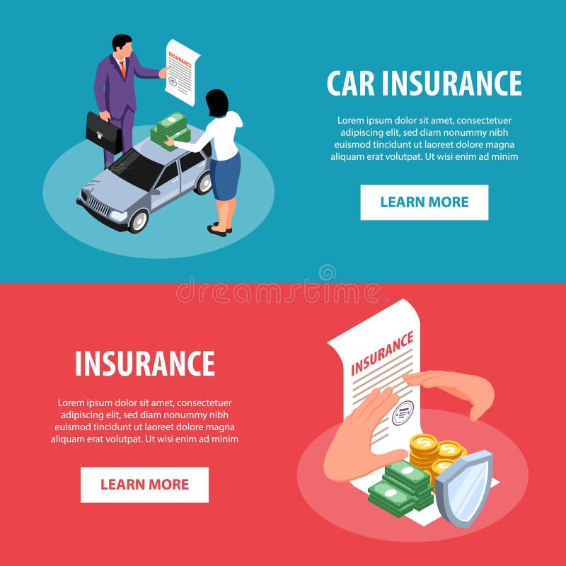 Insurance banner set stock vector. Illustration of care - 47725221