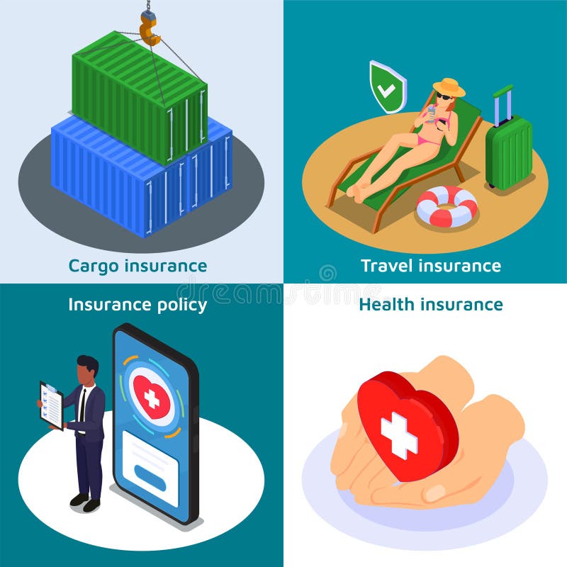 Isometric Insurance Illustration Collection Stock Illustration ...