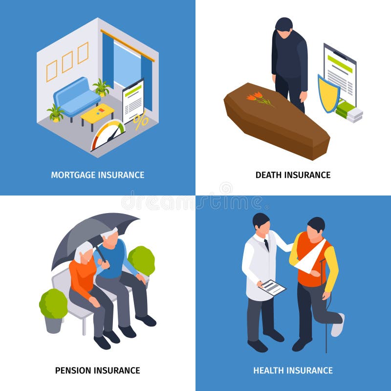 Isometric Insurance Illustration Collection Stock Illustration ...