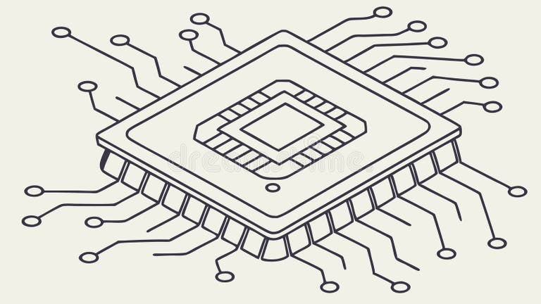 Isometric Integrated Circuit Chip, Semiconductor Technology, Vector ...