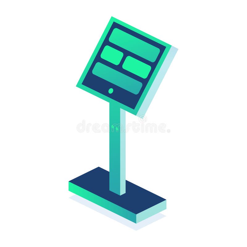 Isometric Interactive Kiosk. Self Service Terminal in Subway or on ...