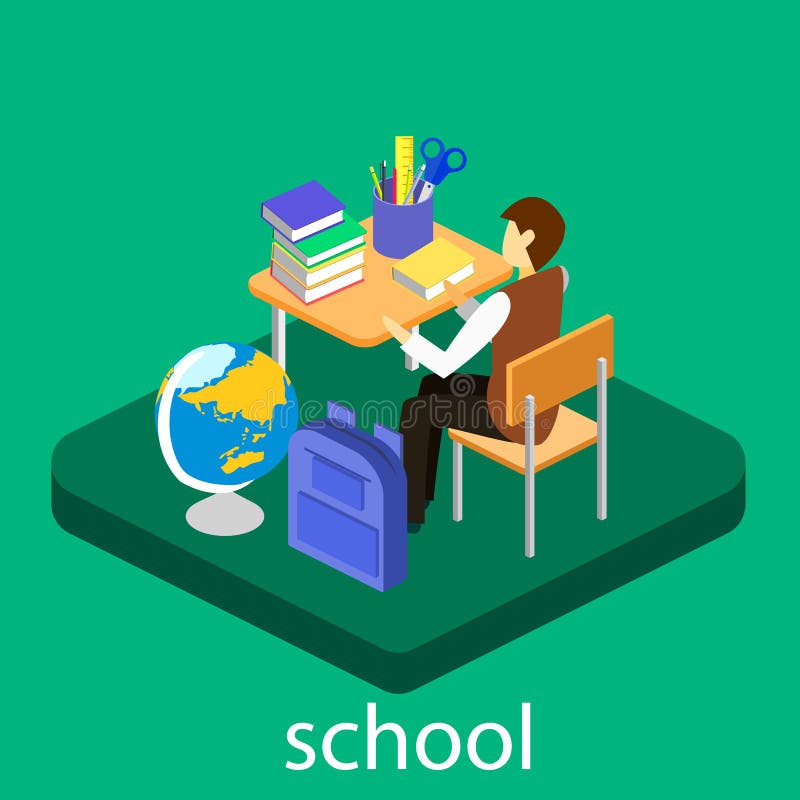 School isometric interior stock vector. Illustration of pupil - 65481408