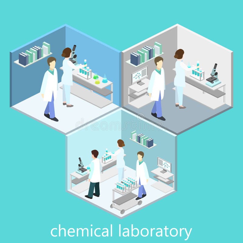 Isometric Interior of Science Laboratory Stock Illustration ...