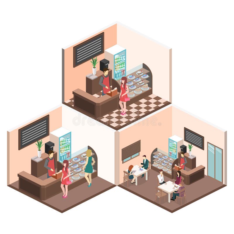 Isometric People Dining Stock Illustrations – 338 Isometric People ...