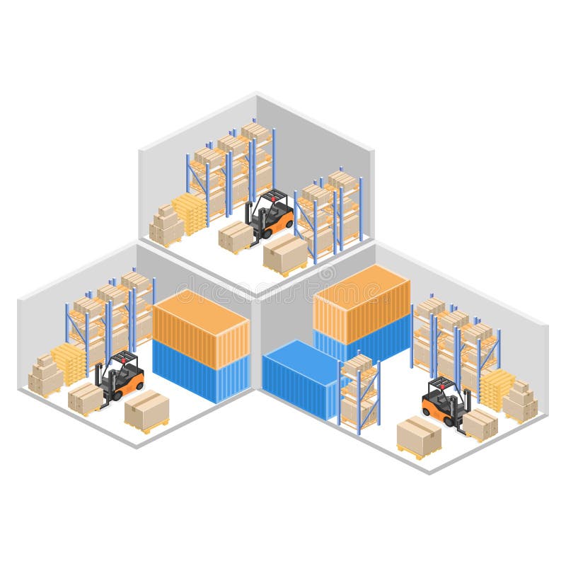 Warehouse Interior Isometric Stock Illustrations – 780 Warehouse ...