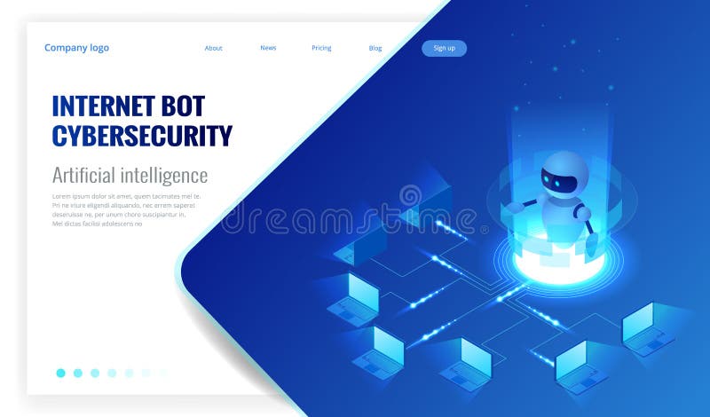 Isometric Internet Bot and Cybersecurity, Artificial Intelligence ... Isometric Internet Bot and Cybersecurity, Artificial Intelligence ...
