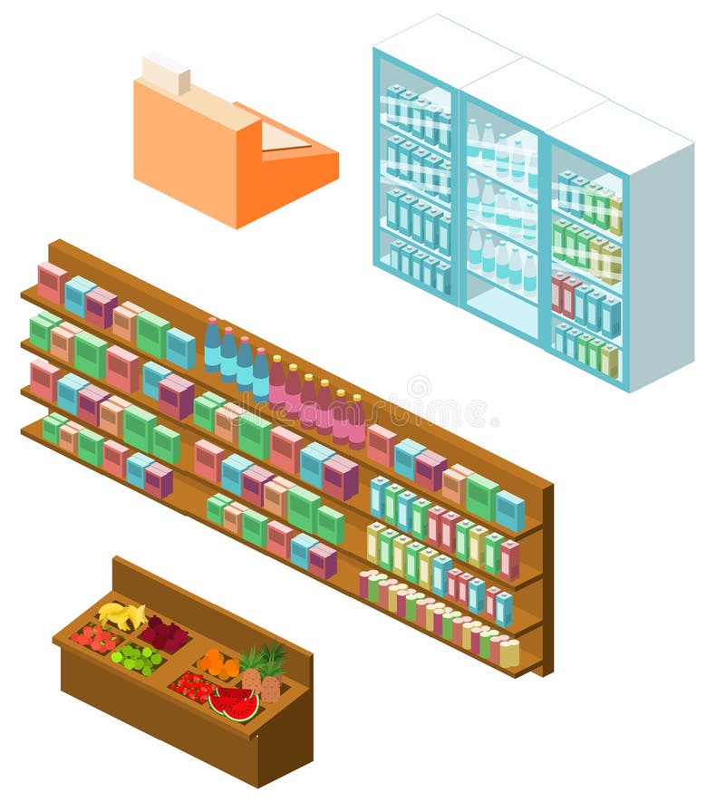Isometric Items for Infographic Stock Vector - Illustration of fair ...