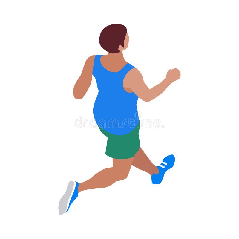 Isometric Jogging Man stock vector. Illustration of decorative - 273658572