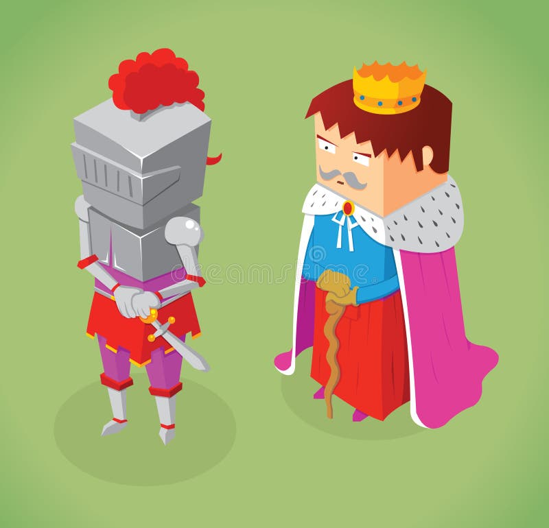 Isometric king and knight stock vector. Illustration of knight - 48337391