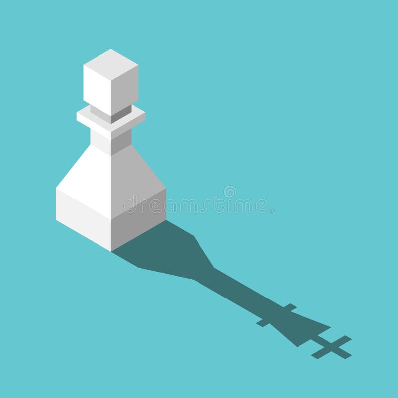 Isometric King Shadowed Pawn Stock Vector - Illustration of inspiration ...