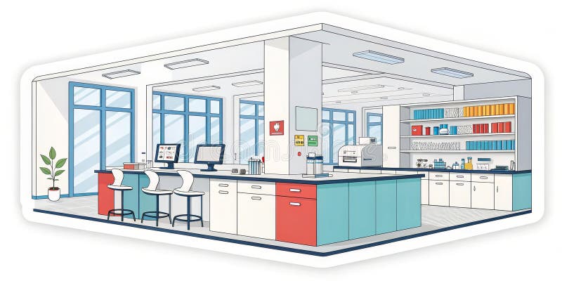 Isometric Lab Interior Clean Design, Modern Equipment, Research Space ...