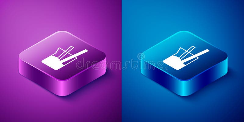 Isometric Laboratory Glassware or Beaker Icon Isolated on Blue and ...