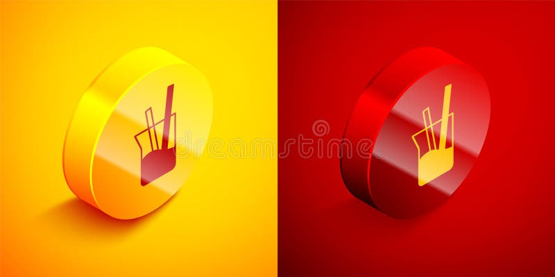 Isometric Laboratory Glassware or Beaker Icon Isolated on Orange and ...