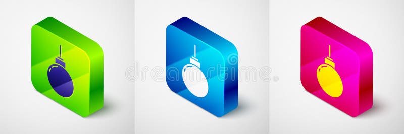 Isometric Lamp Hanging Icon Isolated on Grey Background. Ceiling Lamp ...