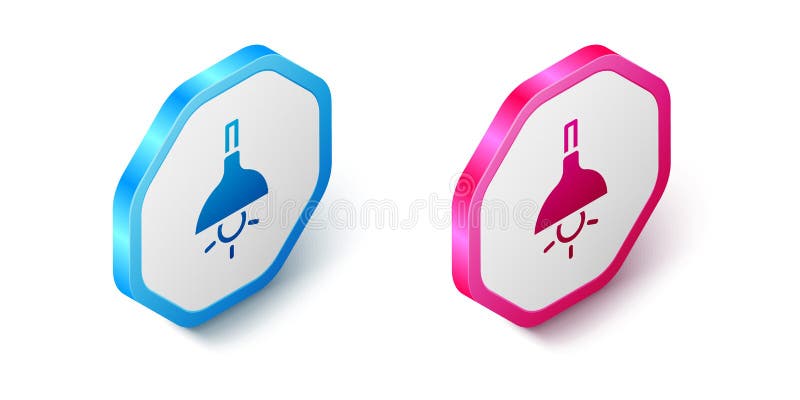 Isometric Lamp Hanging Icon Isolated on White Background. Ceiling Lamp ...