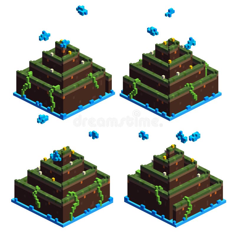 Isometric Land View from 4 Angles 3D Rendering Illustration Stock ...