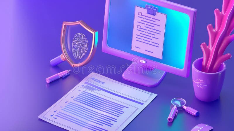 It Isometric Landing Page with Digital Contract and Electronic ...