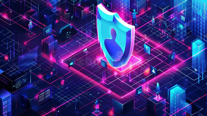 An Isometric Landing Page for the Privacy Policy. Data Confidentiality ...