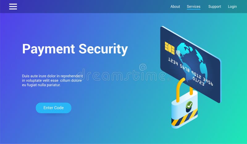 Payment Security Abstract Vector Banner. Money Transaction Stock ...